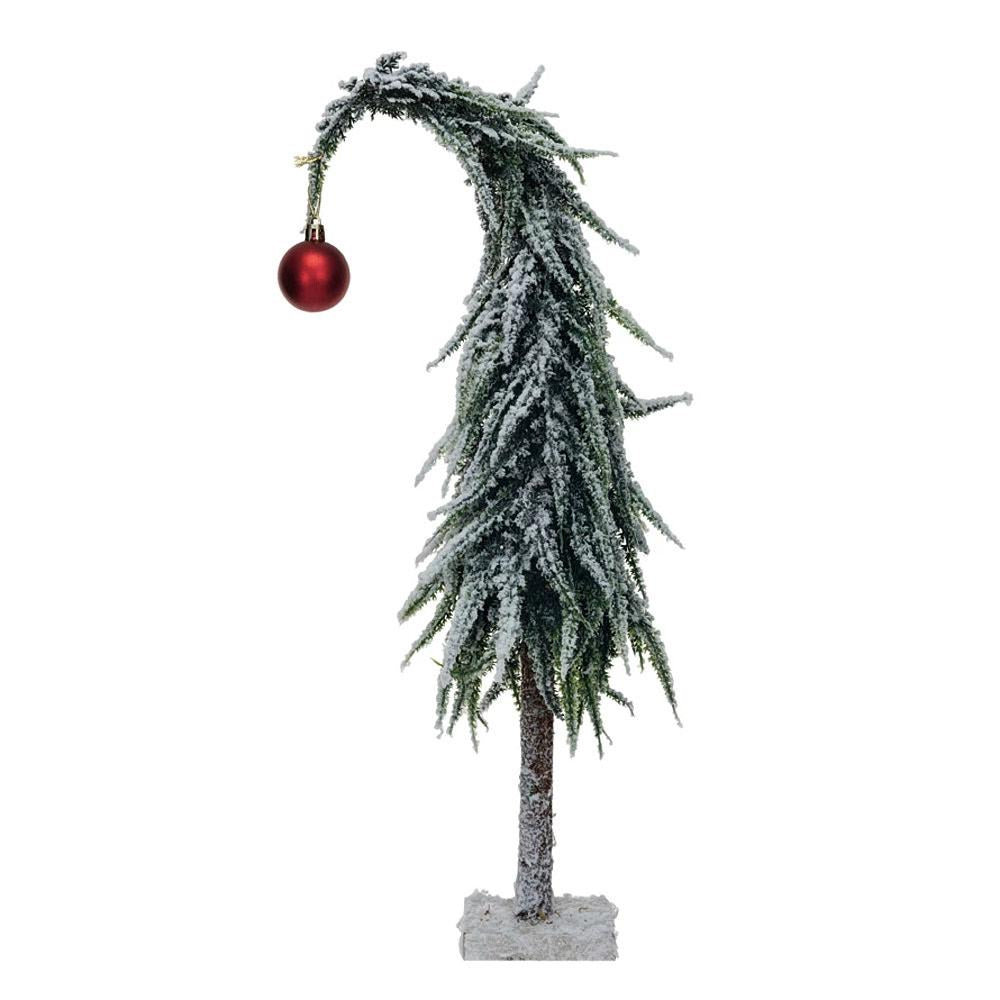 Creative Co-Op Faux Evergreen Tree with Red Ball Ornament
