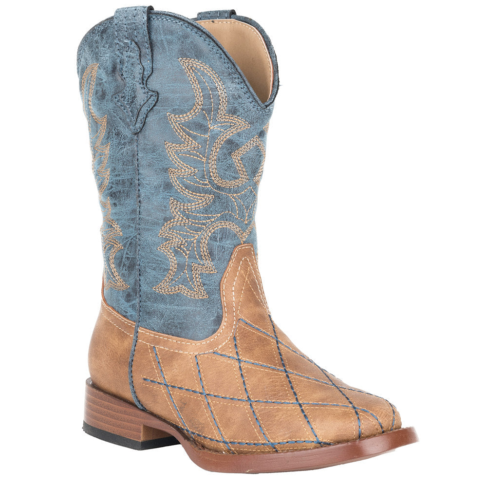Roper Footwear Kid's Blue Patchwork Boot