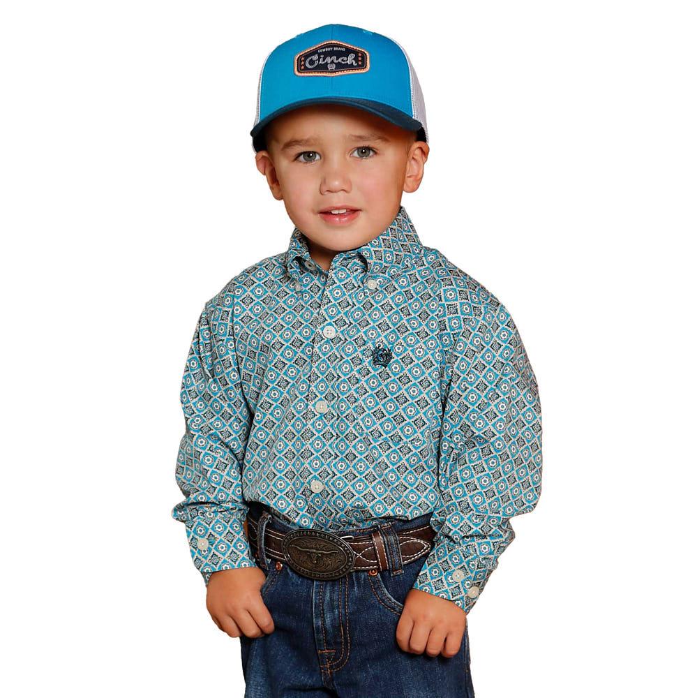 Cinch Baby Boy's Blue Print Shirt