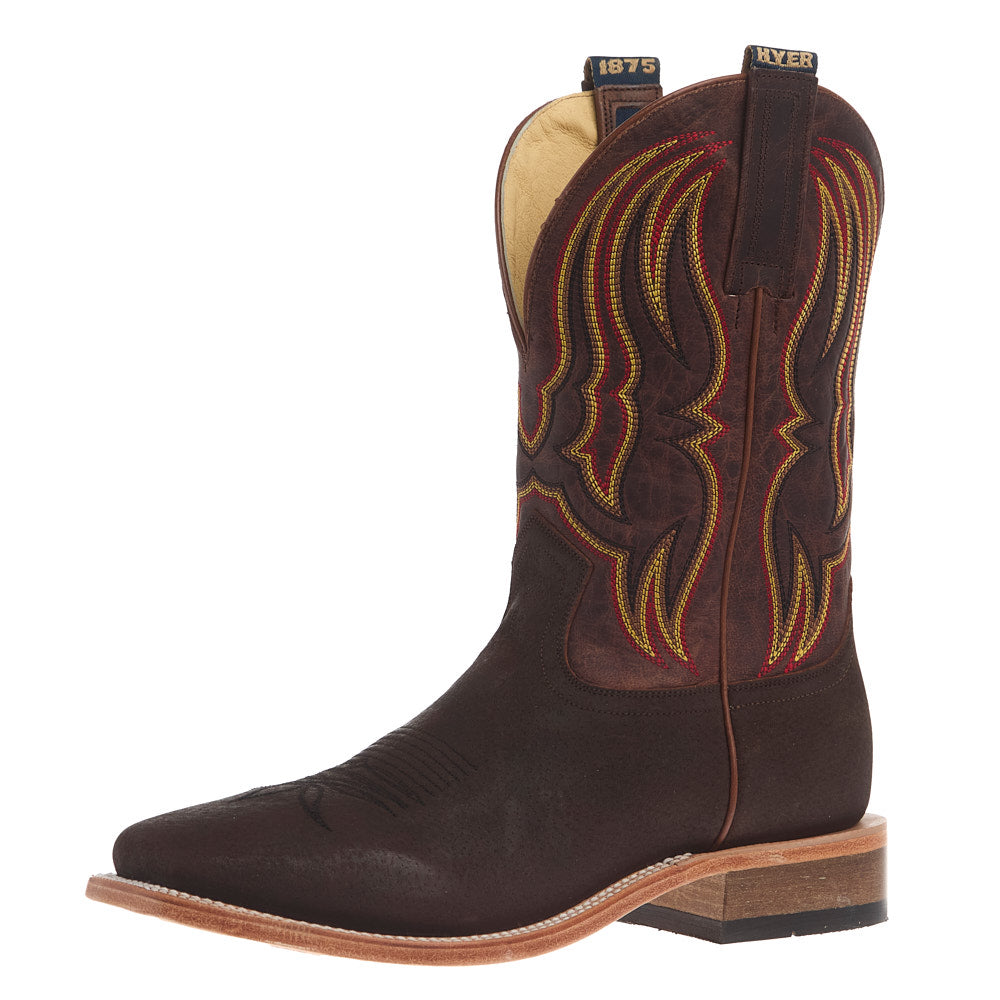 Hyer Boots Men's Chase Brown Wild Boar Vamp 11In Rust Brown Goat Boot