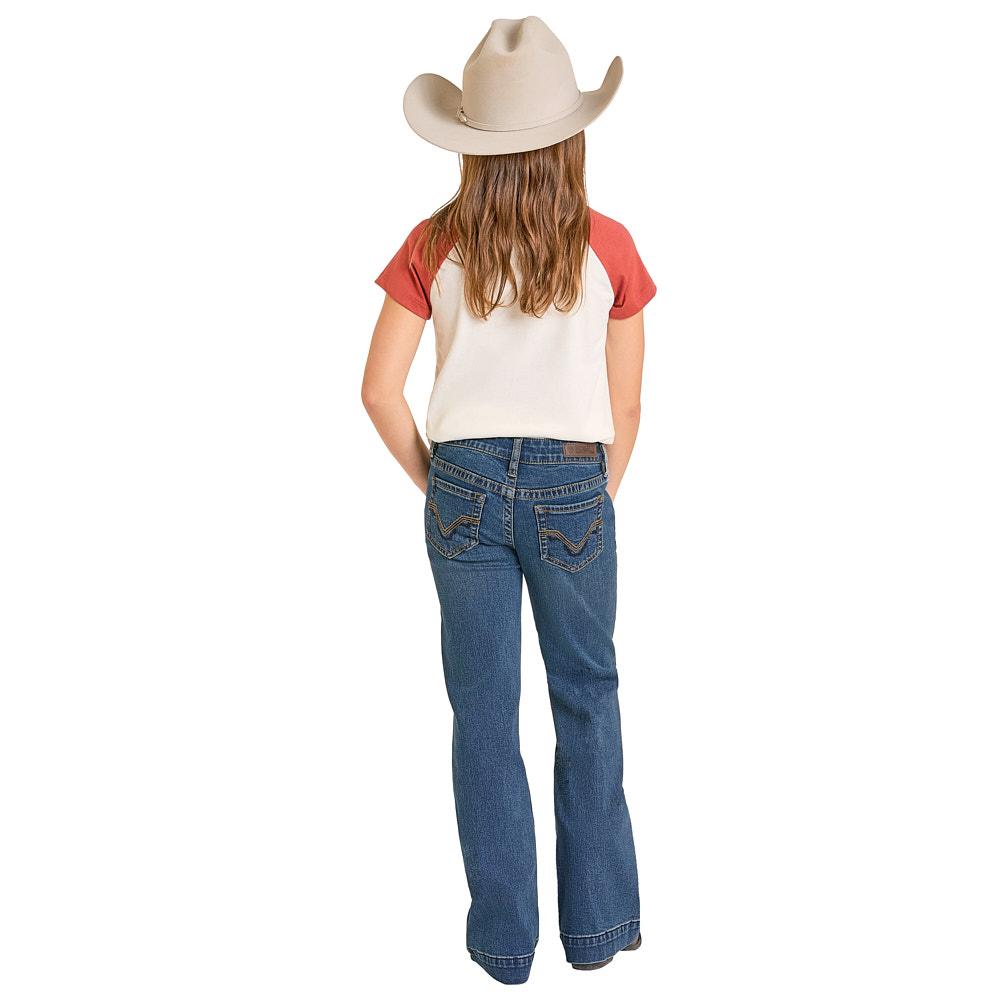 Rock & Roll Denim Girl's Embroidered Pocket Trouser Jeans