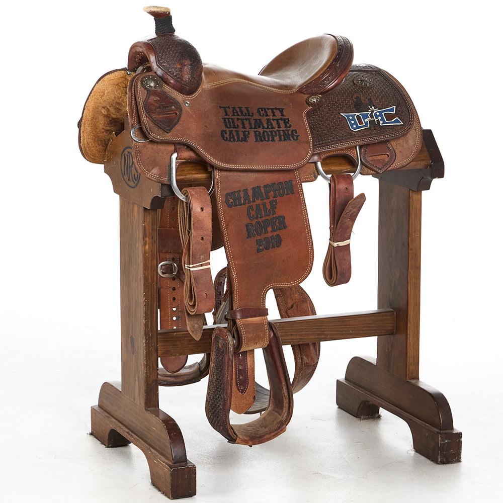 Scott Thomas Used 14in 1/2 Breed Trophy Calf Roping Saddle