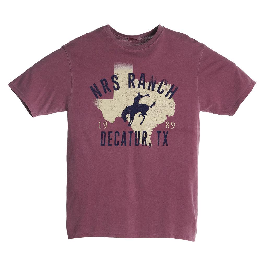 NRS Maroon Bucking Horse Texas Logo Tee Shirt