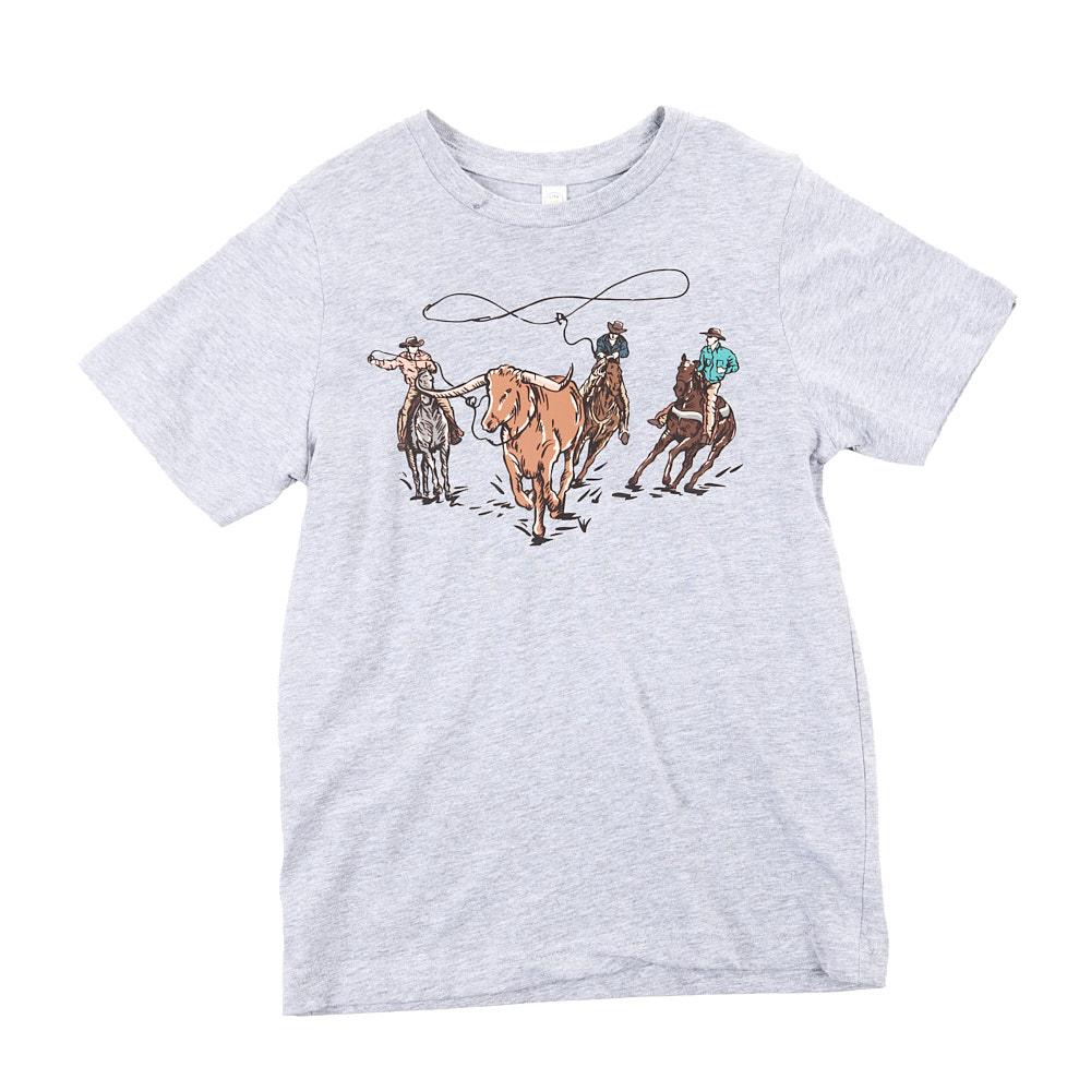 Buckin Baby Boy's Team Roping Grey Tee Shirt