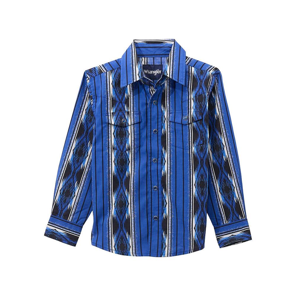 Wrangler Boy's Blue Checotah Shirt