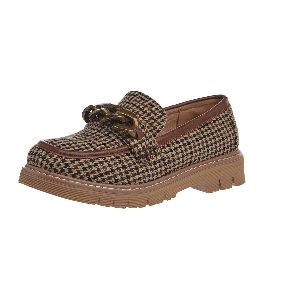 Corkys Footwear Women's Not Literally Black Tan Houndstooth Shoe
