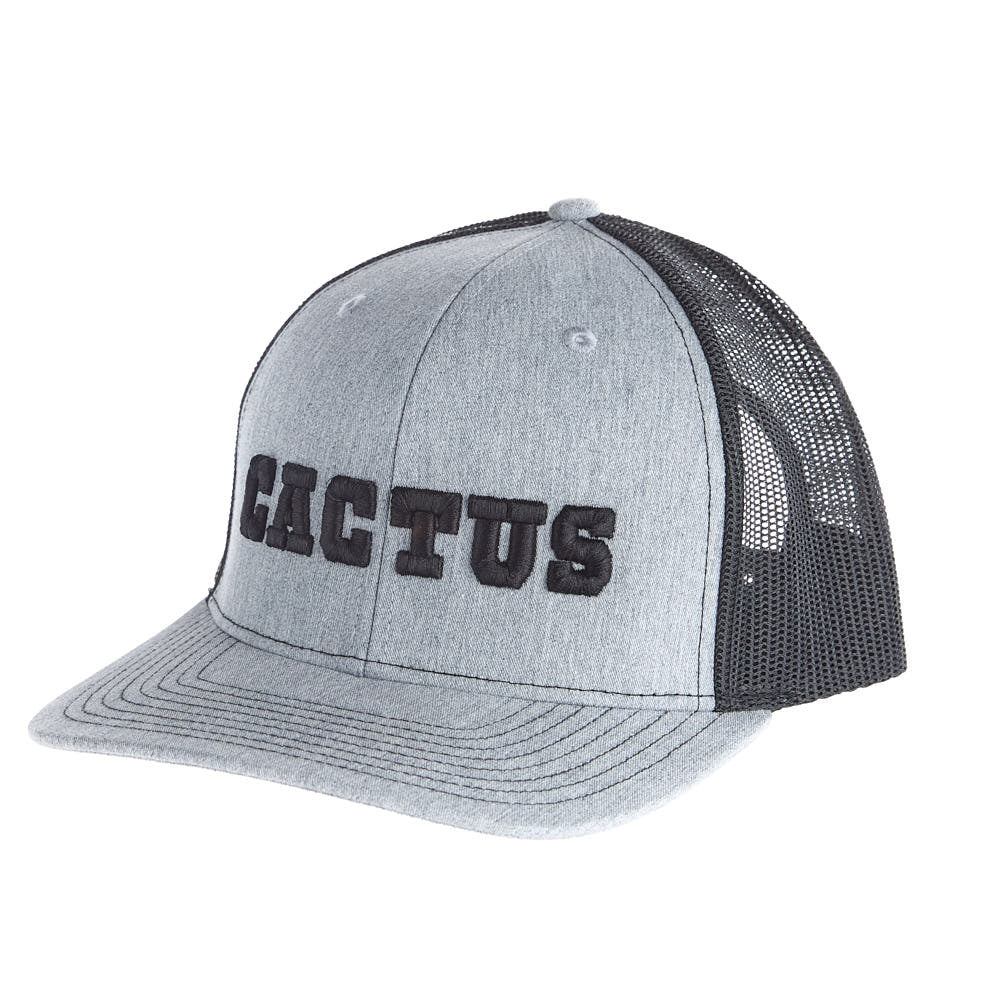 Cactus Gear Heather Grey and Black 3D Logo Mesh Back Cap