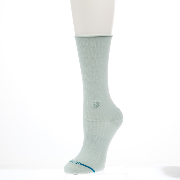 Stance Women' Rolled Pale Blue Solid Crew Socks