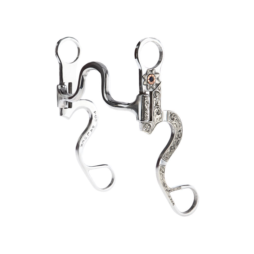 Palmer Bits Spurs Silver Engraved Solid Medium Square Port Calvary Sha