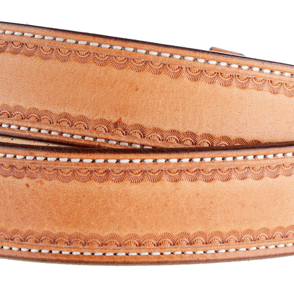 Texas Saddlery Saddle Tan Stamped Border Belt