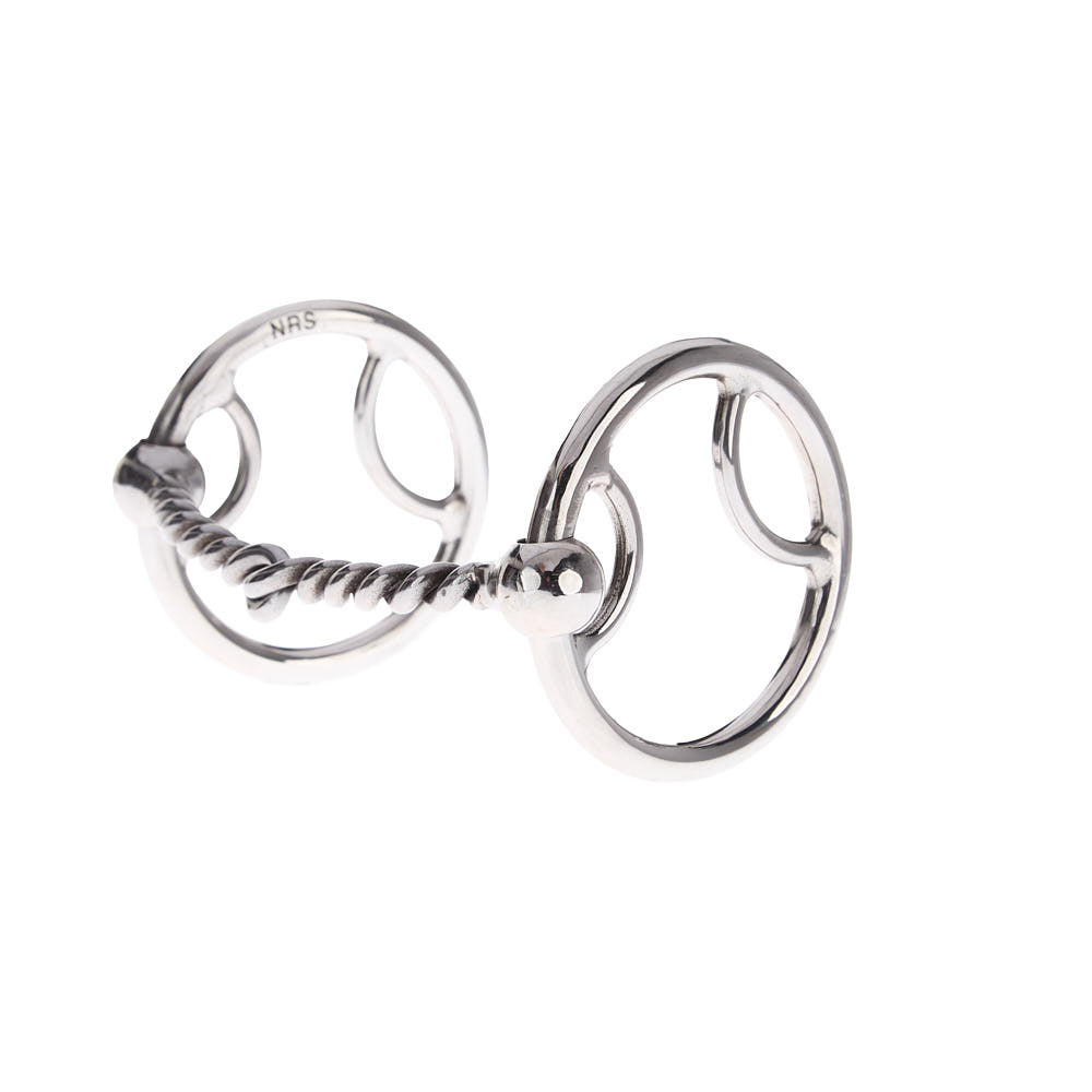 NRS Twisted Wire Locked O Ring Snaffle Gag Bit