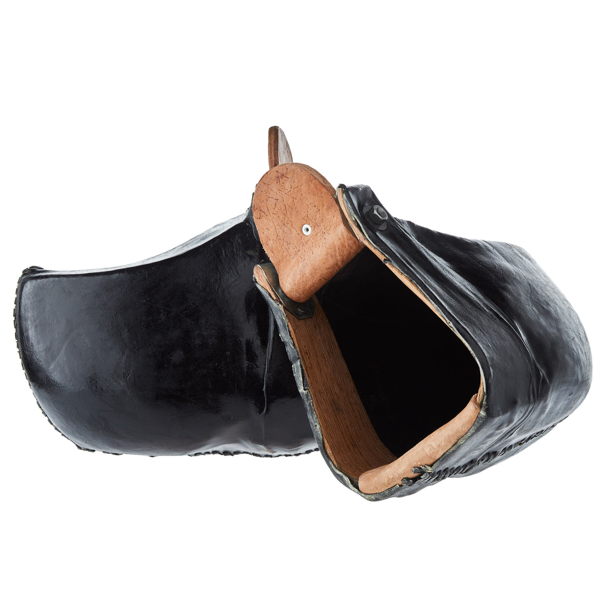 NRS 3in. Colored Rawhide Flat Leather Bottom Tapaderos with Latigo Lac