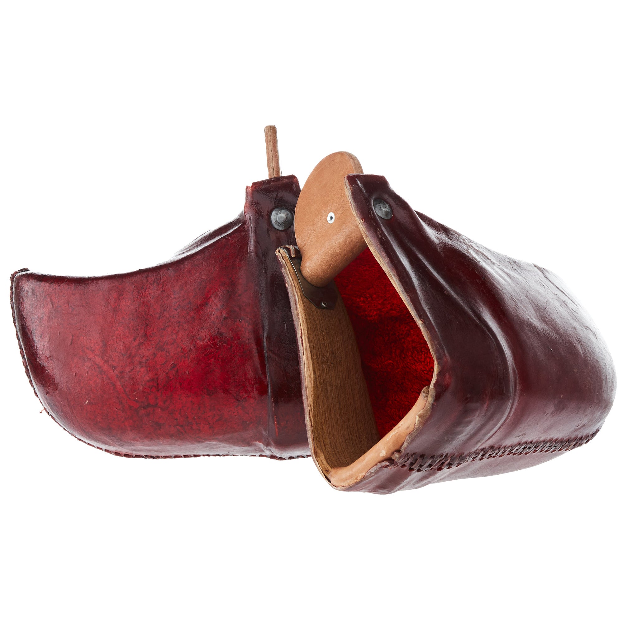 NRS 3in. Colored Rawhide Flat Leather Bottom Tapaderos with Latigo Lac