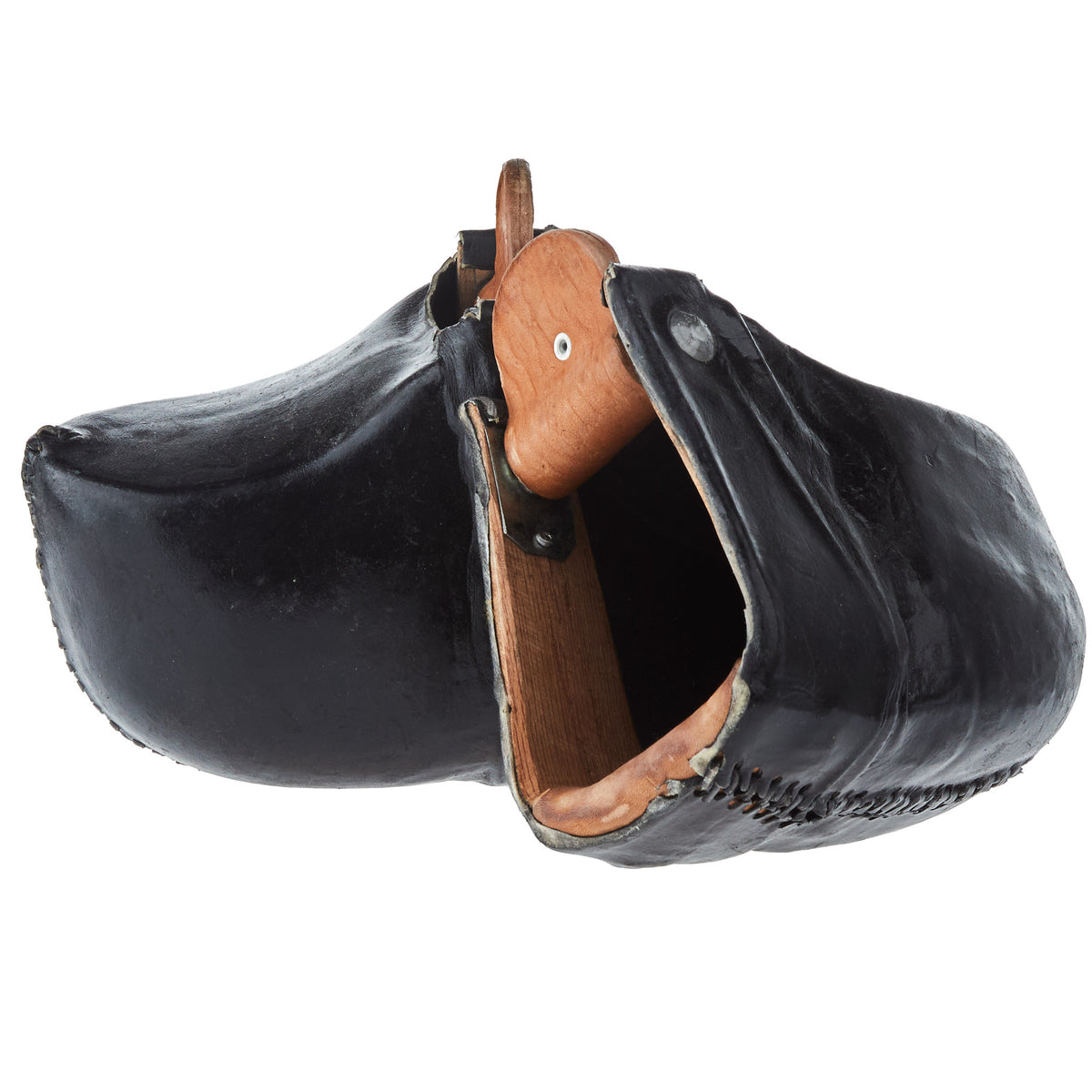 NRS Medium Colored Rawhide Flat Leather Bottom Tapaderos with Latigo L