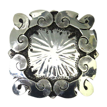 Augus Silversmiths Llc Silver Swirl Square Saddle Concho Set