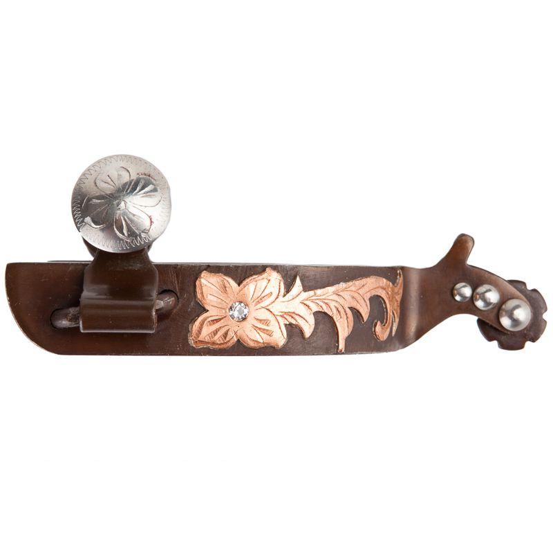 Cowboy Tack Women's Antique Copper Crystal Spurs