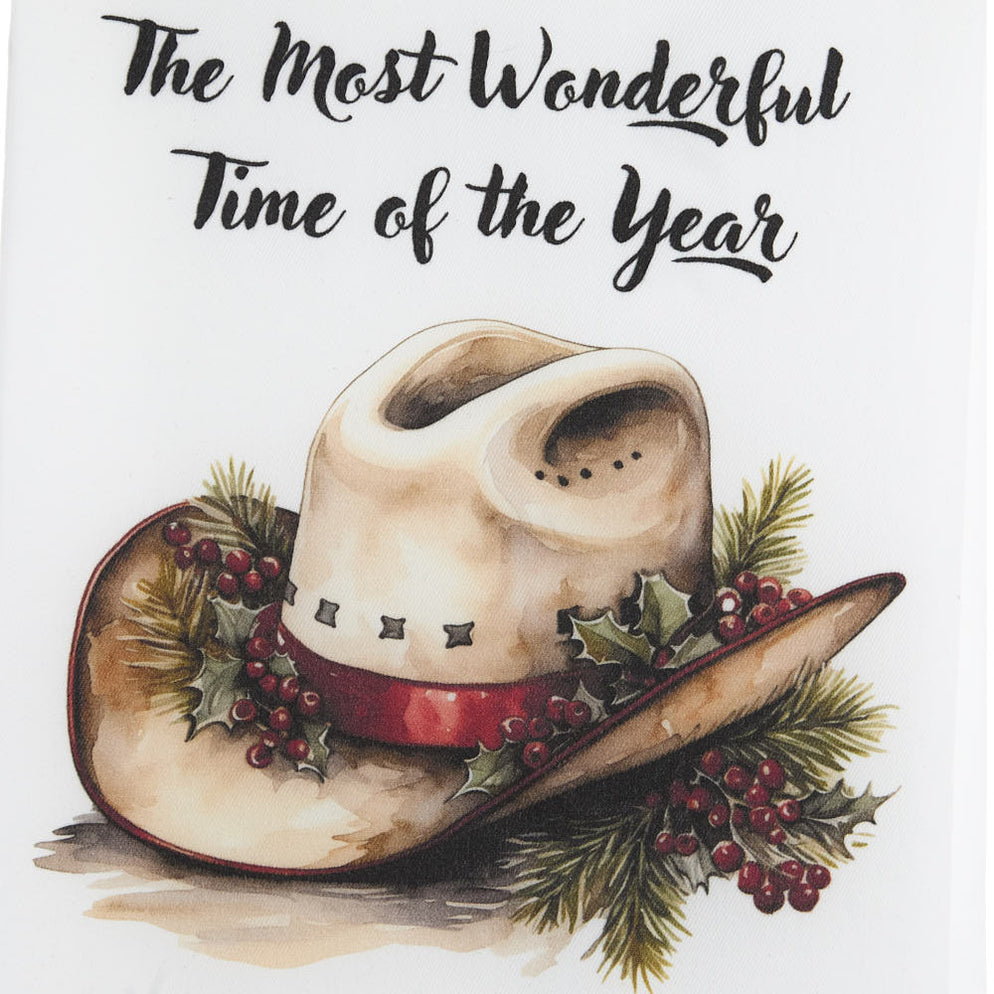 Southern Sisters Cora & Pate Cowboy Hat/Holly Tea Towel