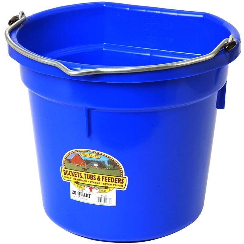 Little Giant 20 Quart Blue Flat Back Plastic Bucket