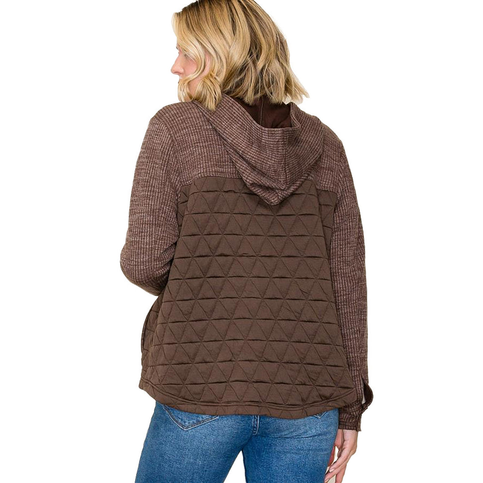 Staccato Women's Dark Mocha Contrasted Quilted Jacket