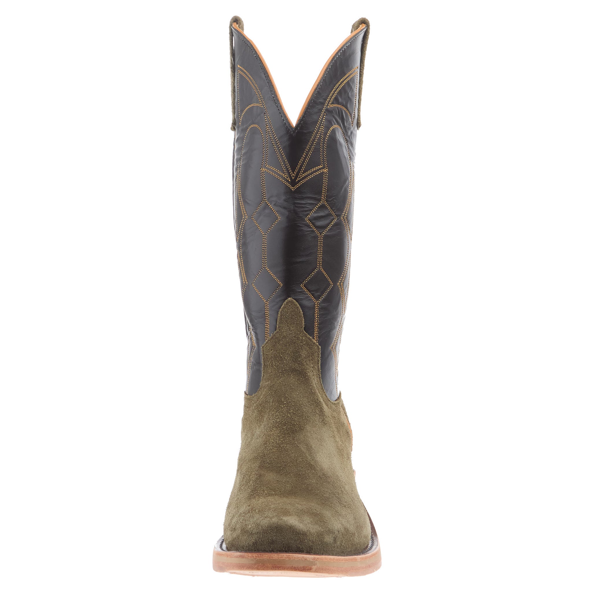 Anderson Bean Men`s AB Ride Ready Military Green Roughout Vamp 13in Bl