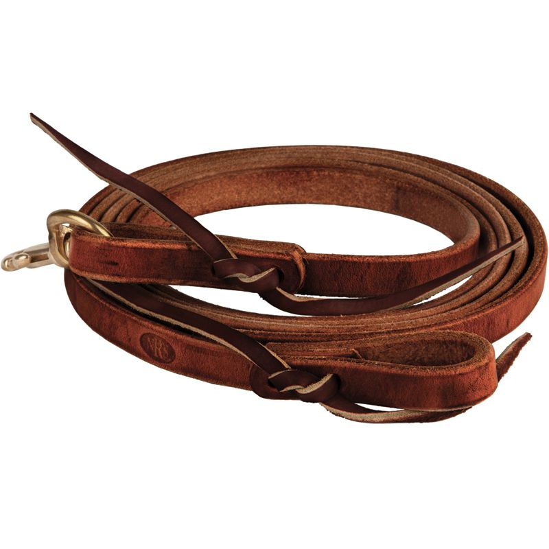 Nrs Tack 8 ft. x 5/8 in. Oiled Harness Leather Flat Roping Reins