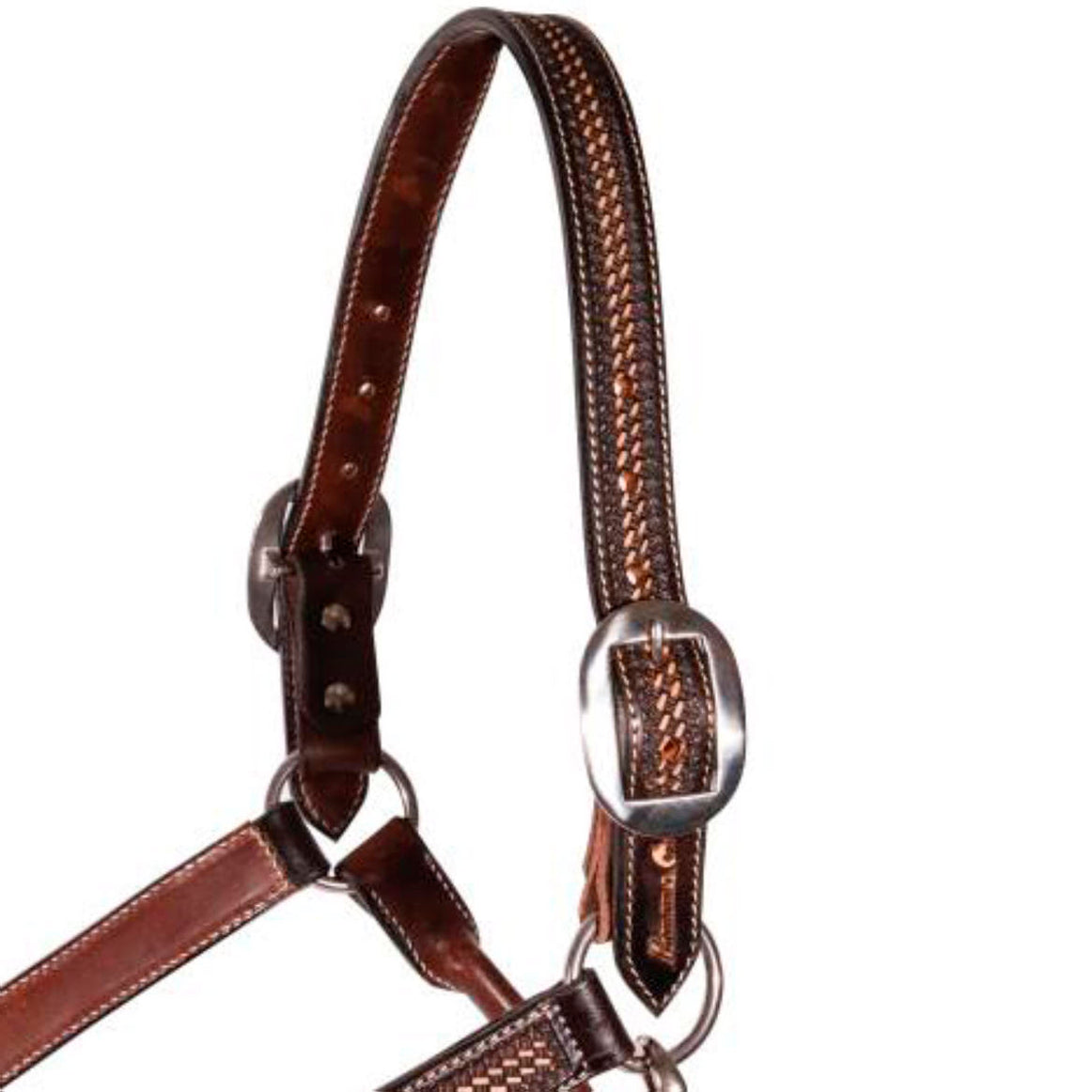 Professionals Choice Chocolate Rawhide Arrowhead Leather Horse Halter