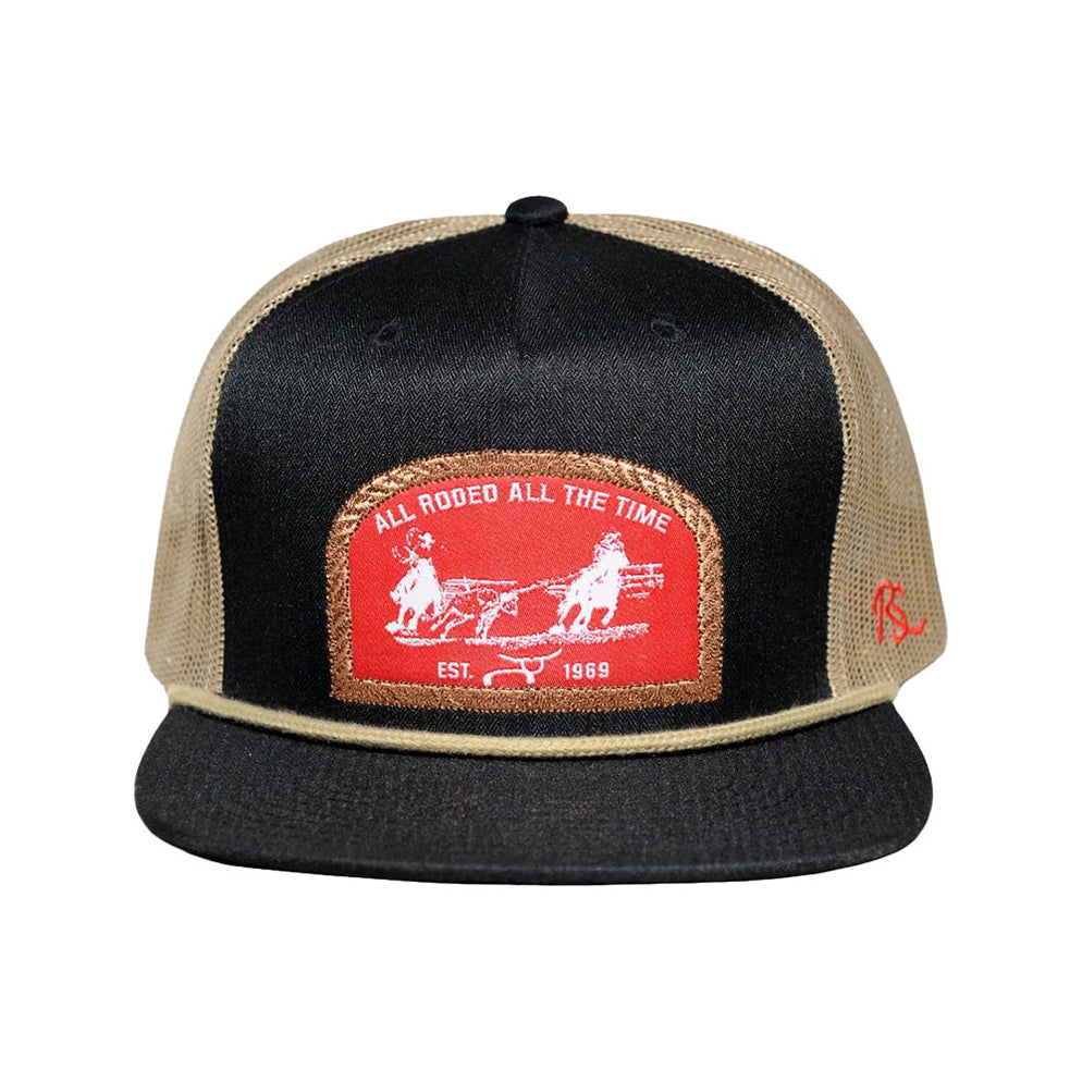 Ropesmart Black and Tan All Rodeo Trucker Patch Cap