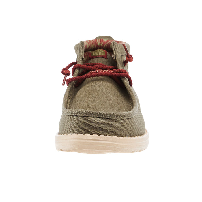 Hey Dude Mens Wally Olive Mid Casual Shoe