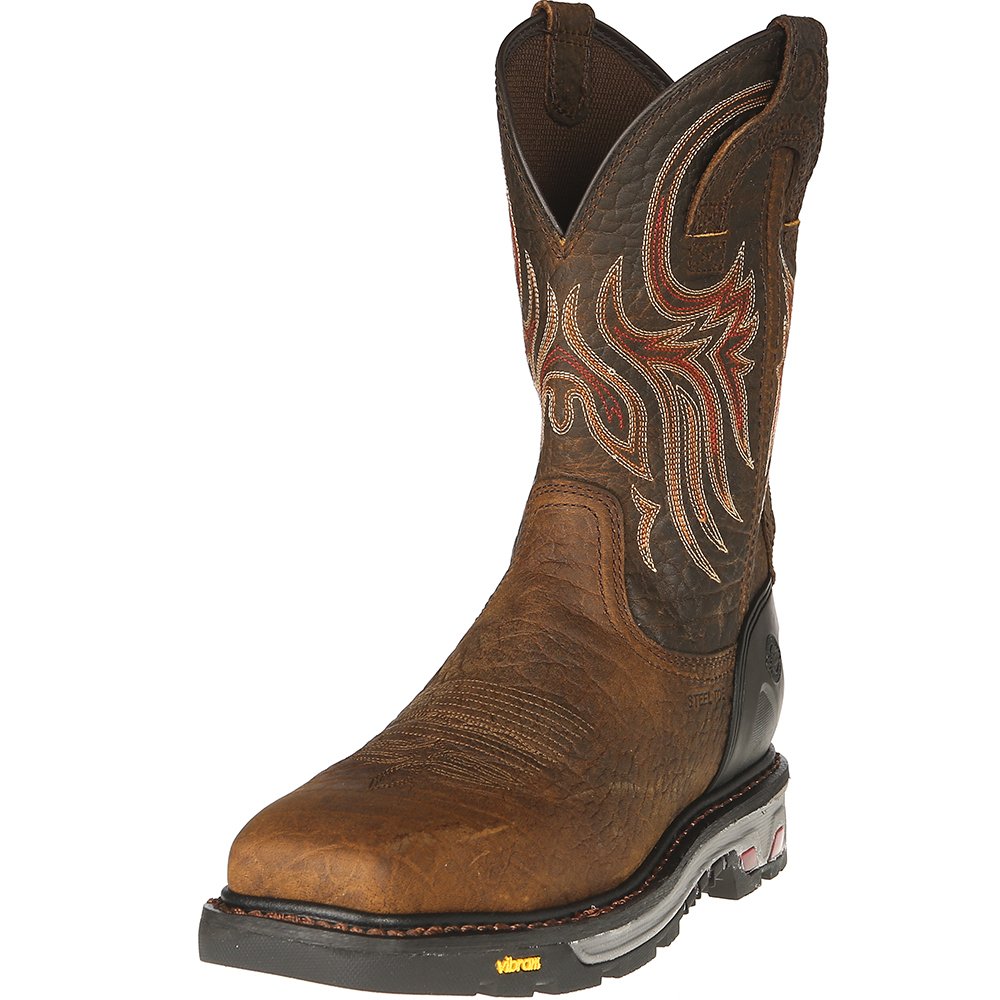 Justin Boot Company Men's Work Tumbled Mahogany Buffalo H20 Steel 11in ...