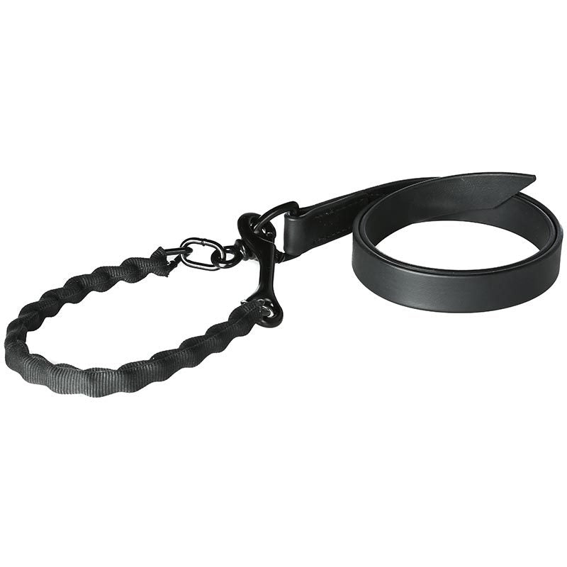 Weaver Livestock Leather Brahma Webb Covered Chain Cattle Lead Black