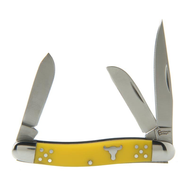 Cattlemans Cutlery Yellow Stockman Knife