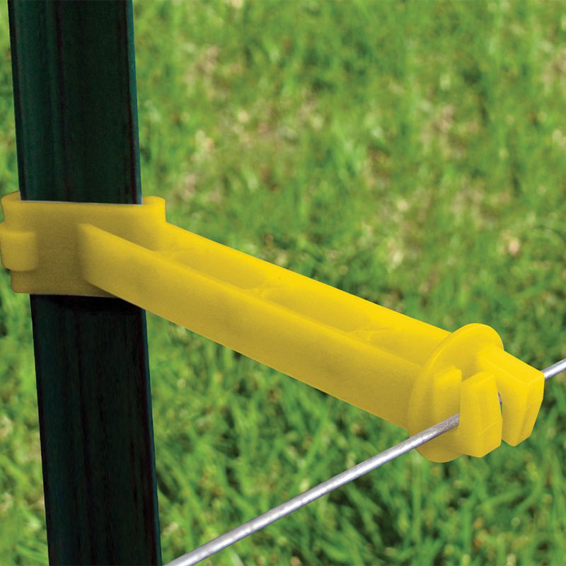 Patriot Fencing T-Post 5in Extension Back Insulator Yellow 25/pk