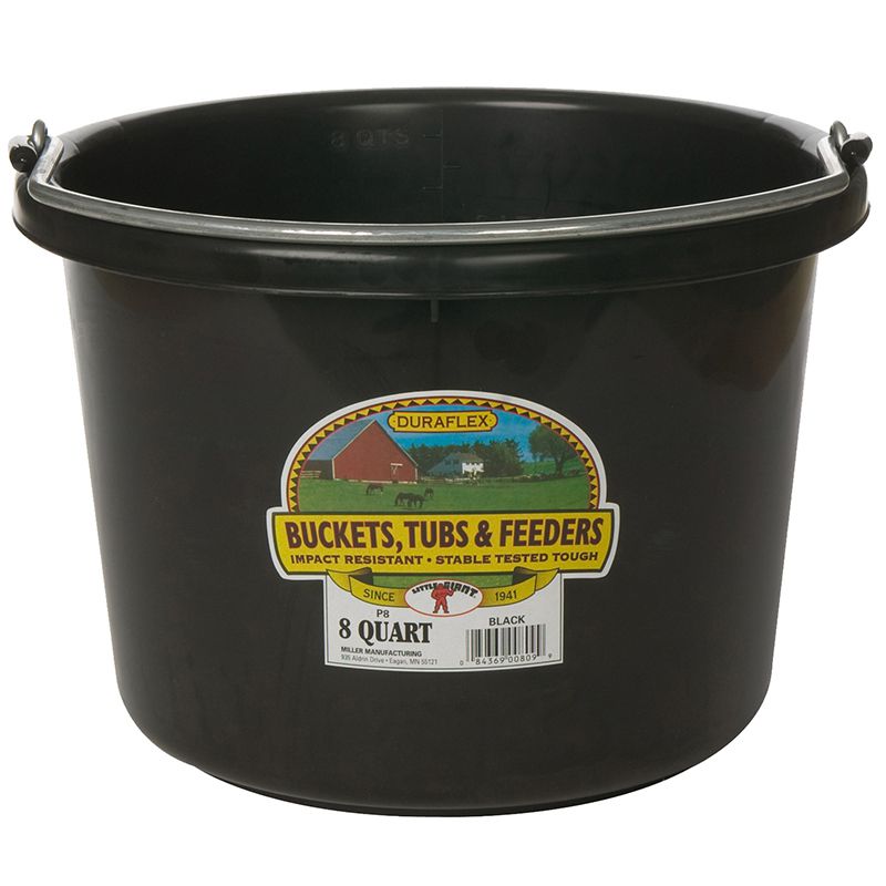 Little Giant 8 Quart Black Plastic Bucket