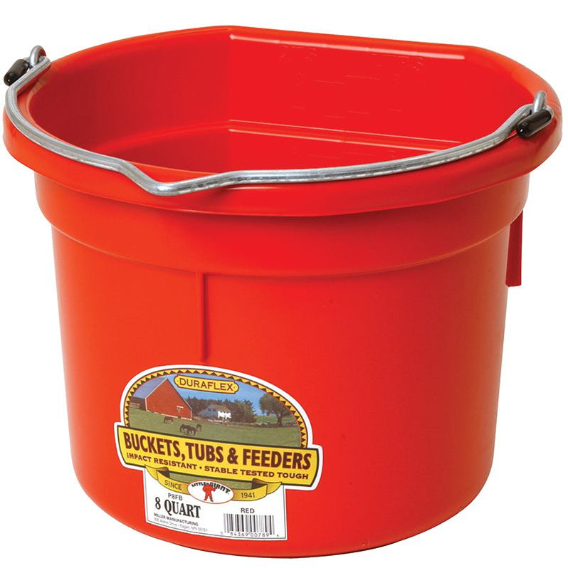 Little Giant 8 Quart Red Flat Back Plastic Bucket — NRS