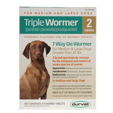 Durvet Triple Wormer for Medium & Large Dogs 2/Pack