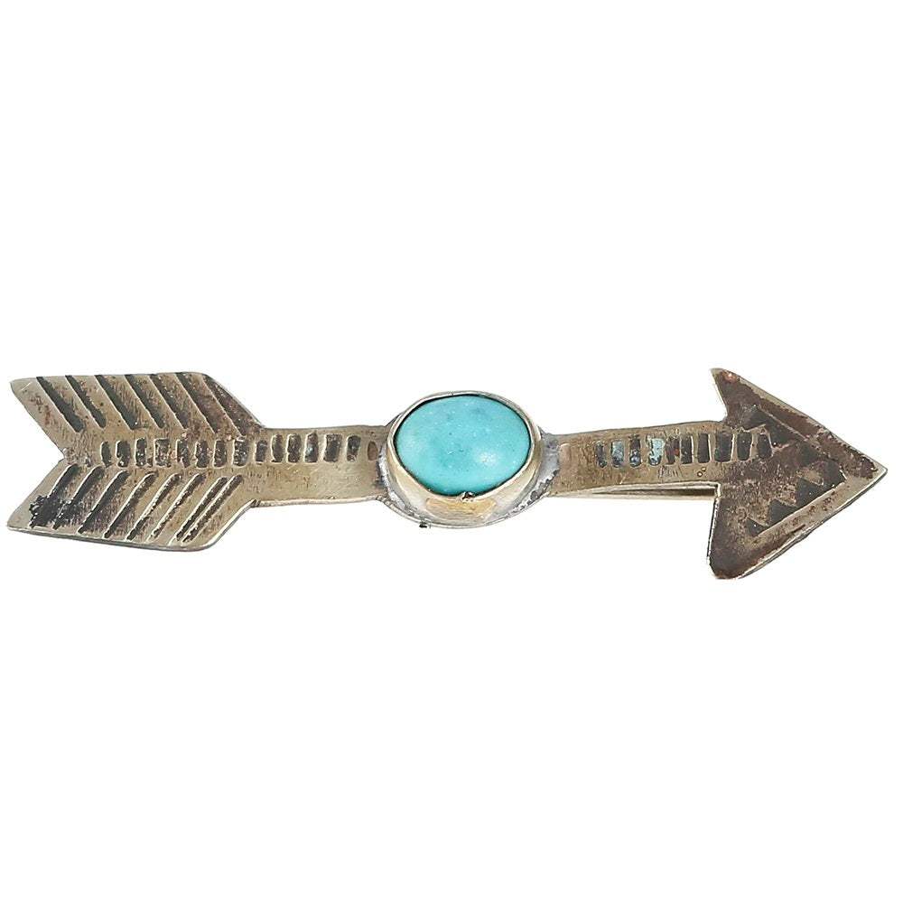 J Alexander Rustic Silver Women's Arrow Pin w/Turquoise
