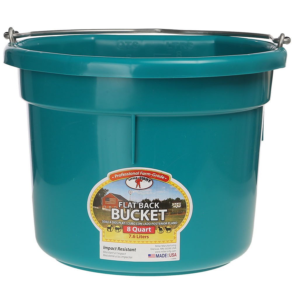 Little Giant 8 Quart Teal Flat Back Plastic Bucket