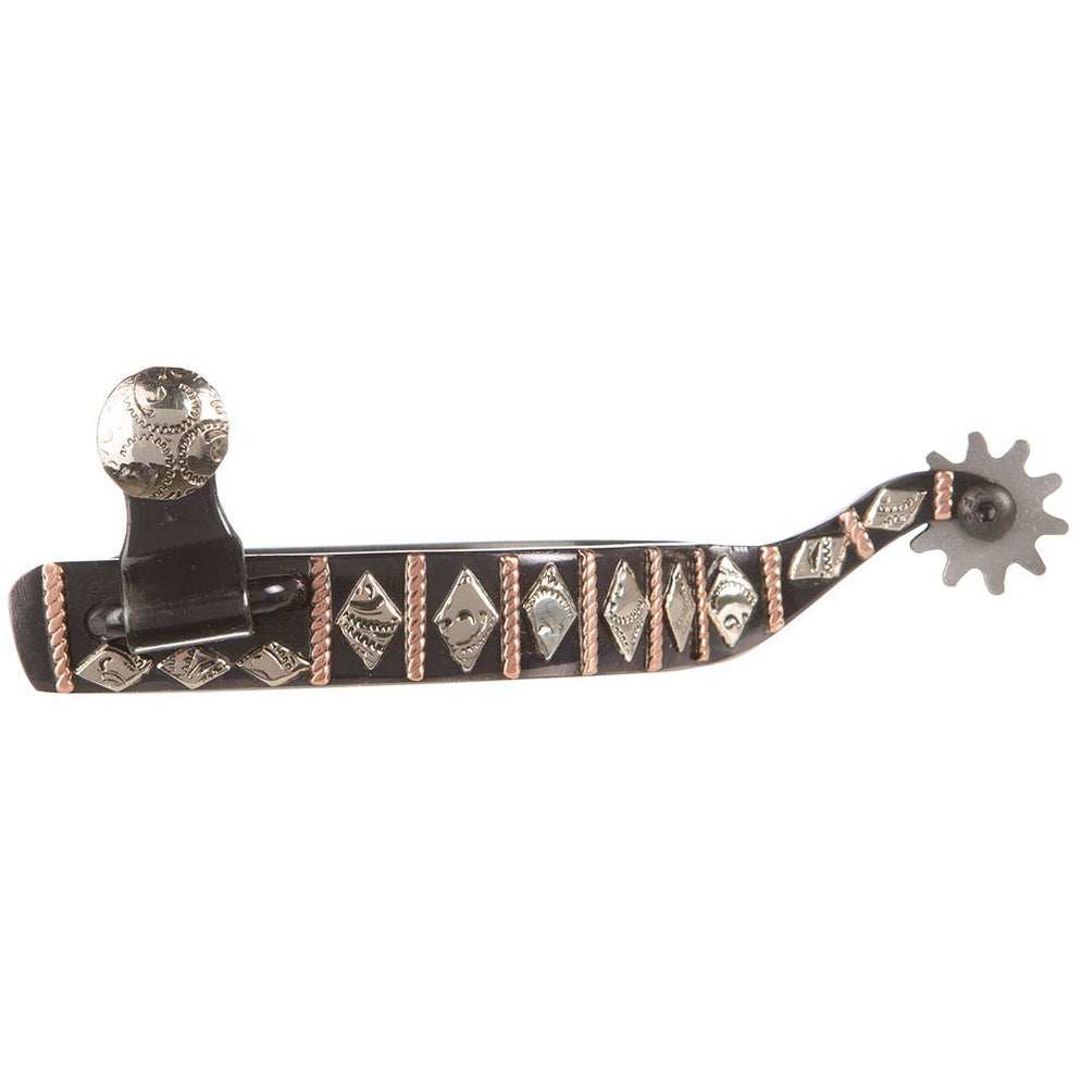 Dutton Bits Roper Spur with Copper Bars and Silver Diamonds