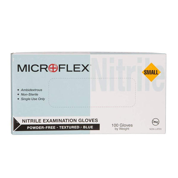 Microflex Blue Nitrile Exam Gloves Small