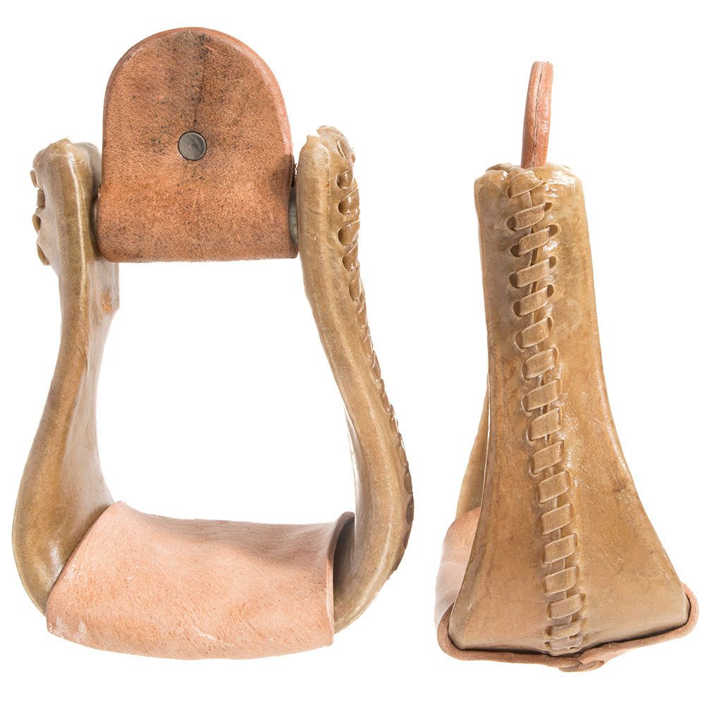 NRS Kids Rawhide Covered Bell Stirrups