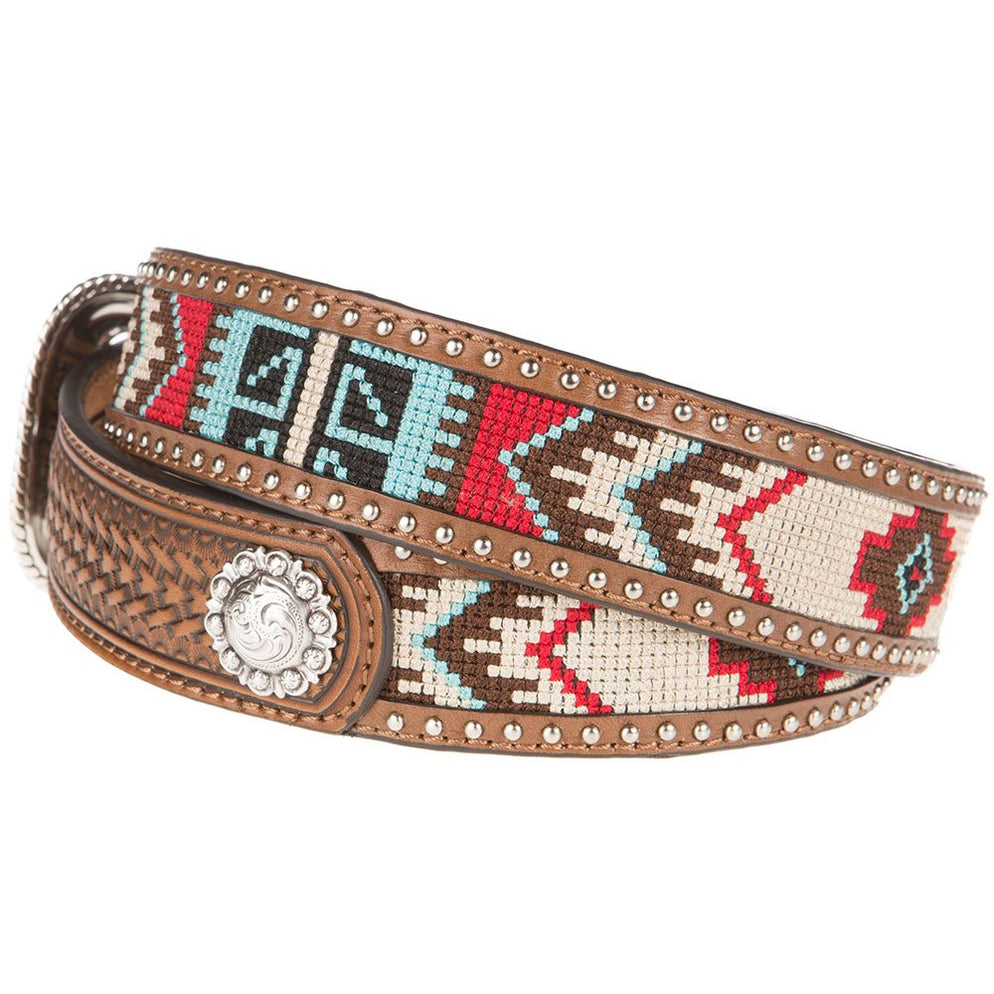Men's Aztec Beaded Belt | Order a Brown Aztec Leather Belt Online - NRS