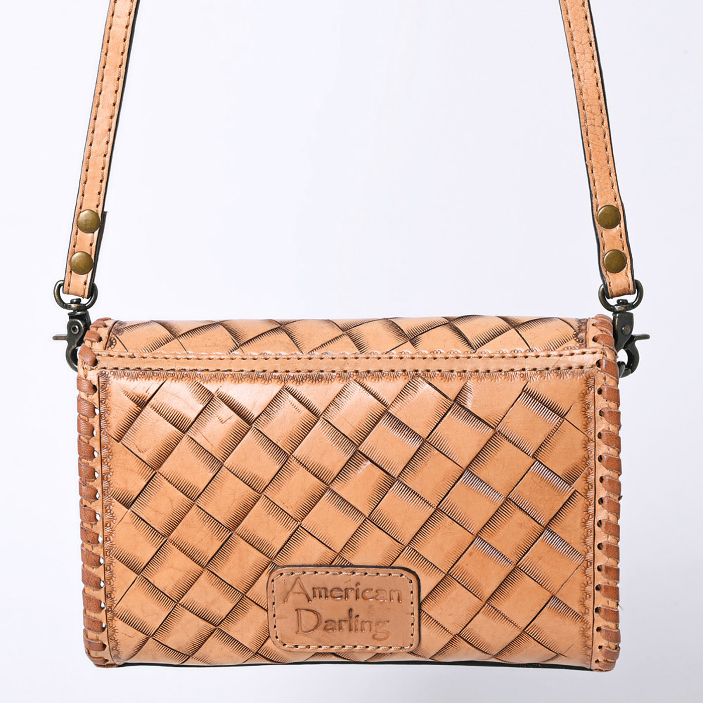 American Darling Tooled Tan Cross Body