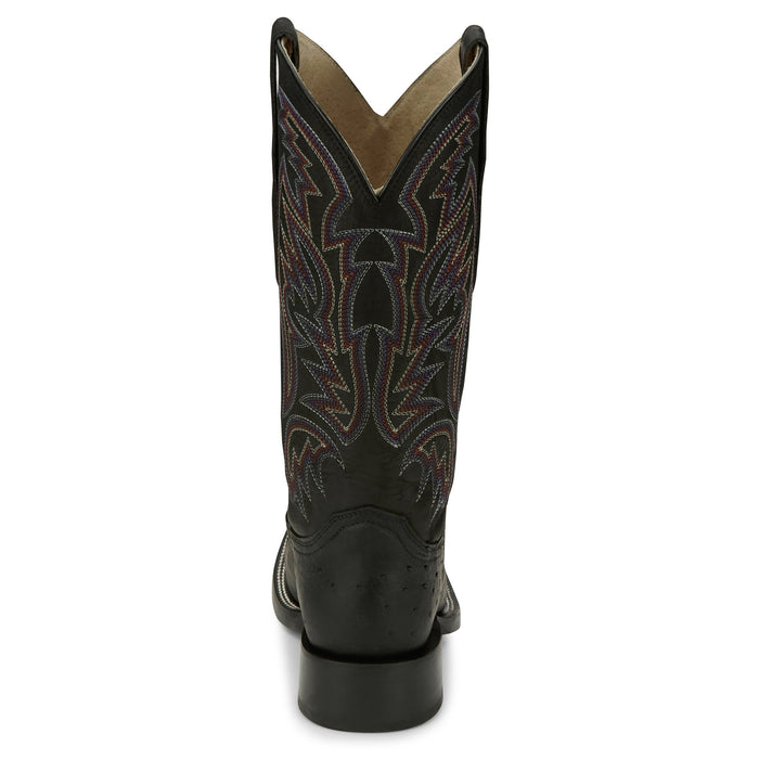 Justin Boot Company Men`s AQHA Three Bars Black 13in Black Cowhide Top