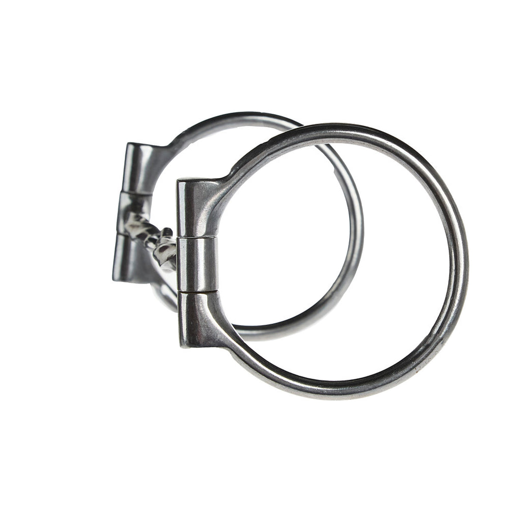 NRS Chrome Steel D-Ring Square Twist Snaffle Bit