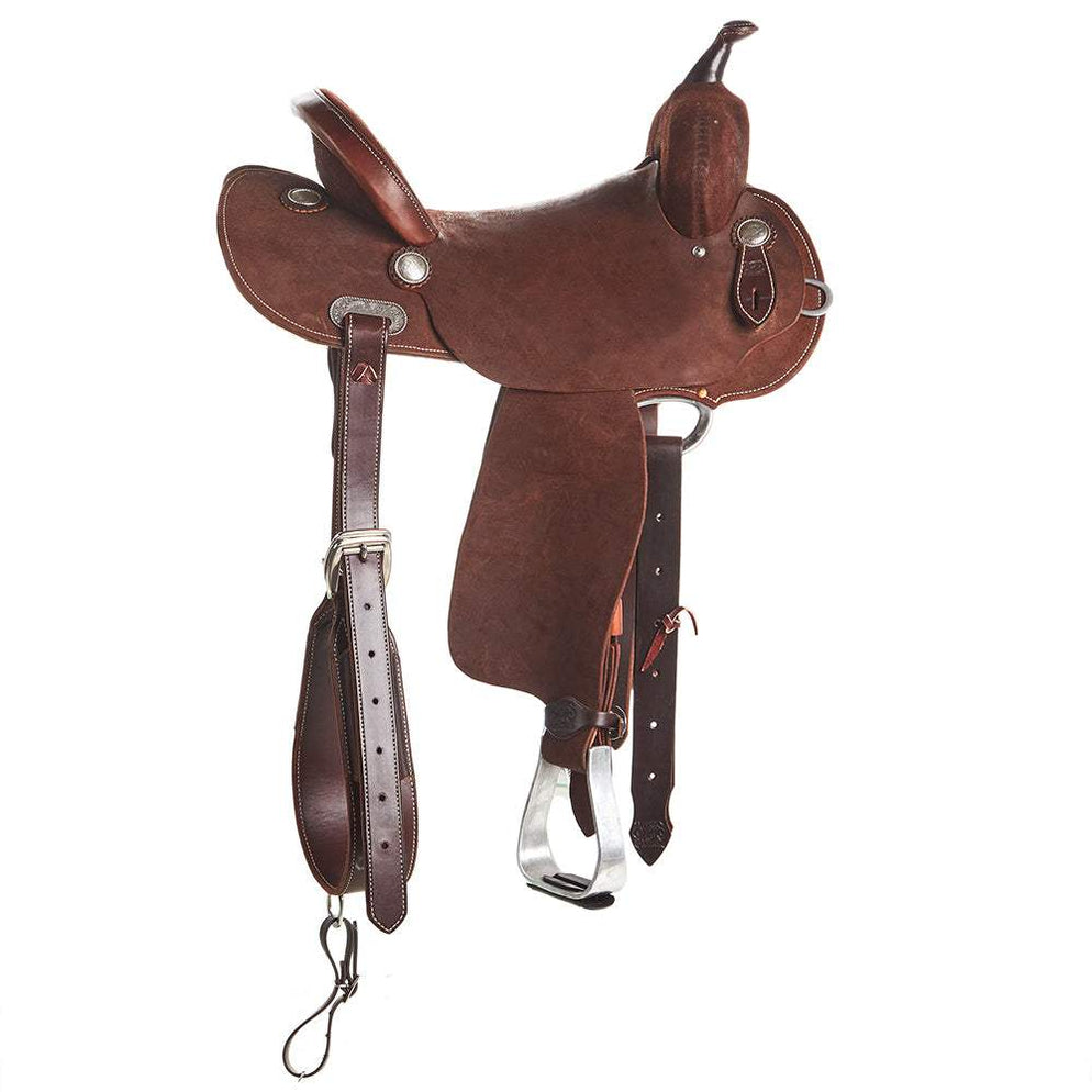 Burns Saddlery 15 Inch 30HD Chocolate Roughout Barrel Saddle