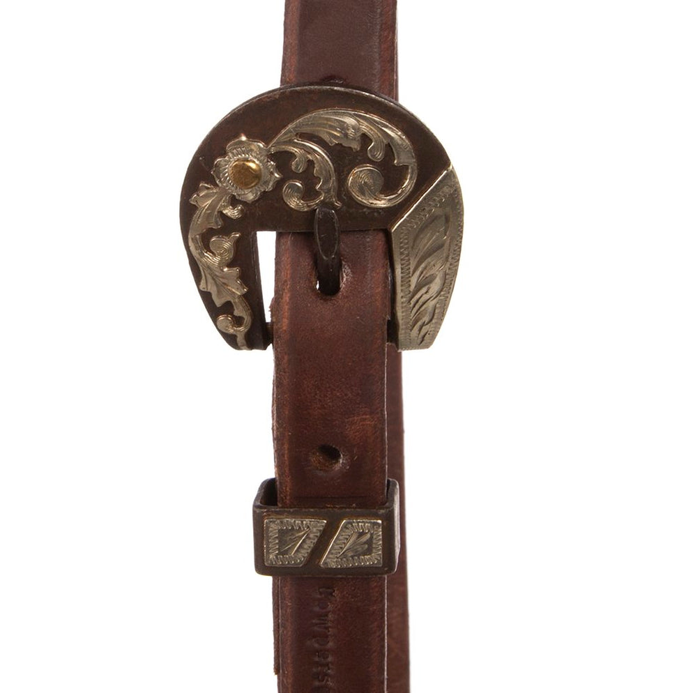 Cowperson Tack Cowboy Slide Ear Headstall With Flower Vine Iron Buckle
