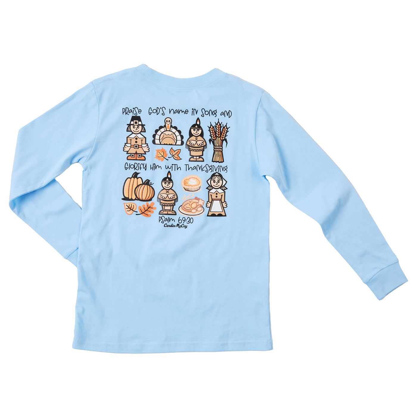 Cardin Mccoy Boys Blue Long Sleeve Glorify Him Tee