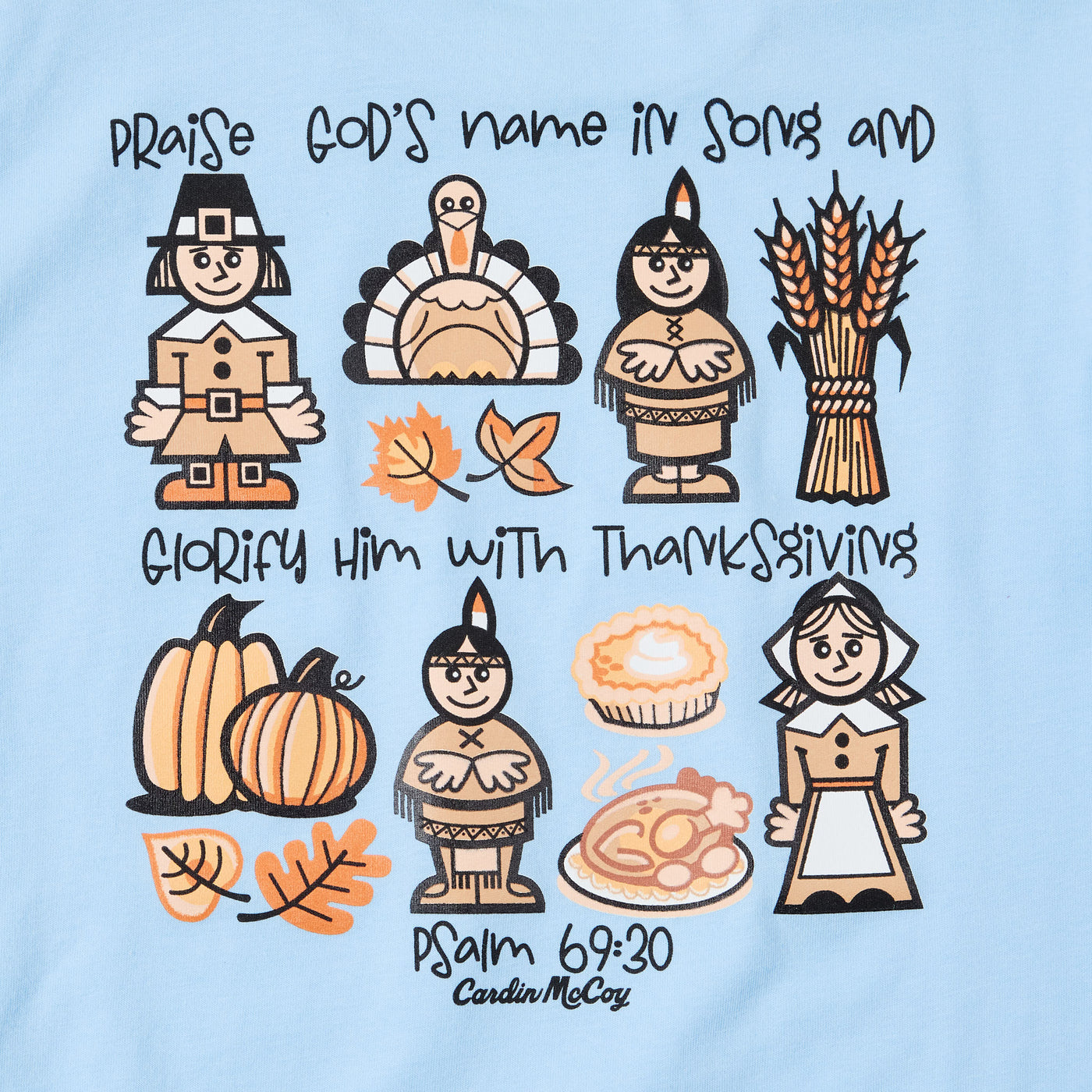 Cardin Mccoy Boys Blue Long Sleeve Glorify Him Tee