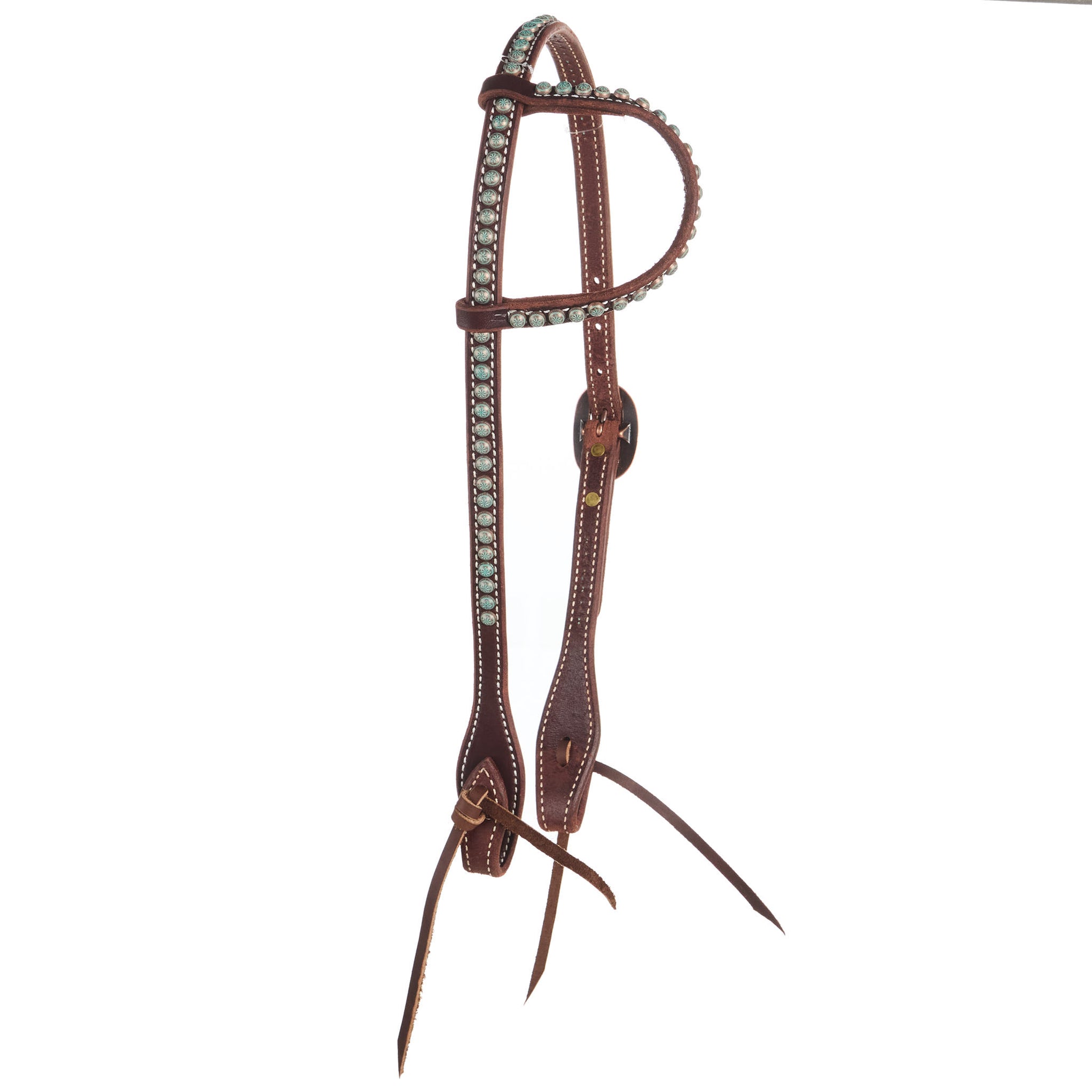 Cowperson Tack 5/8 Inch Copper Patina Spots Single Ear Headstall