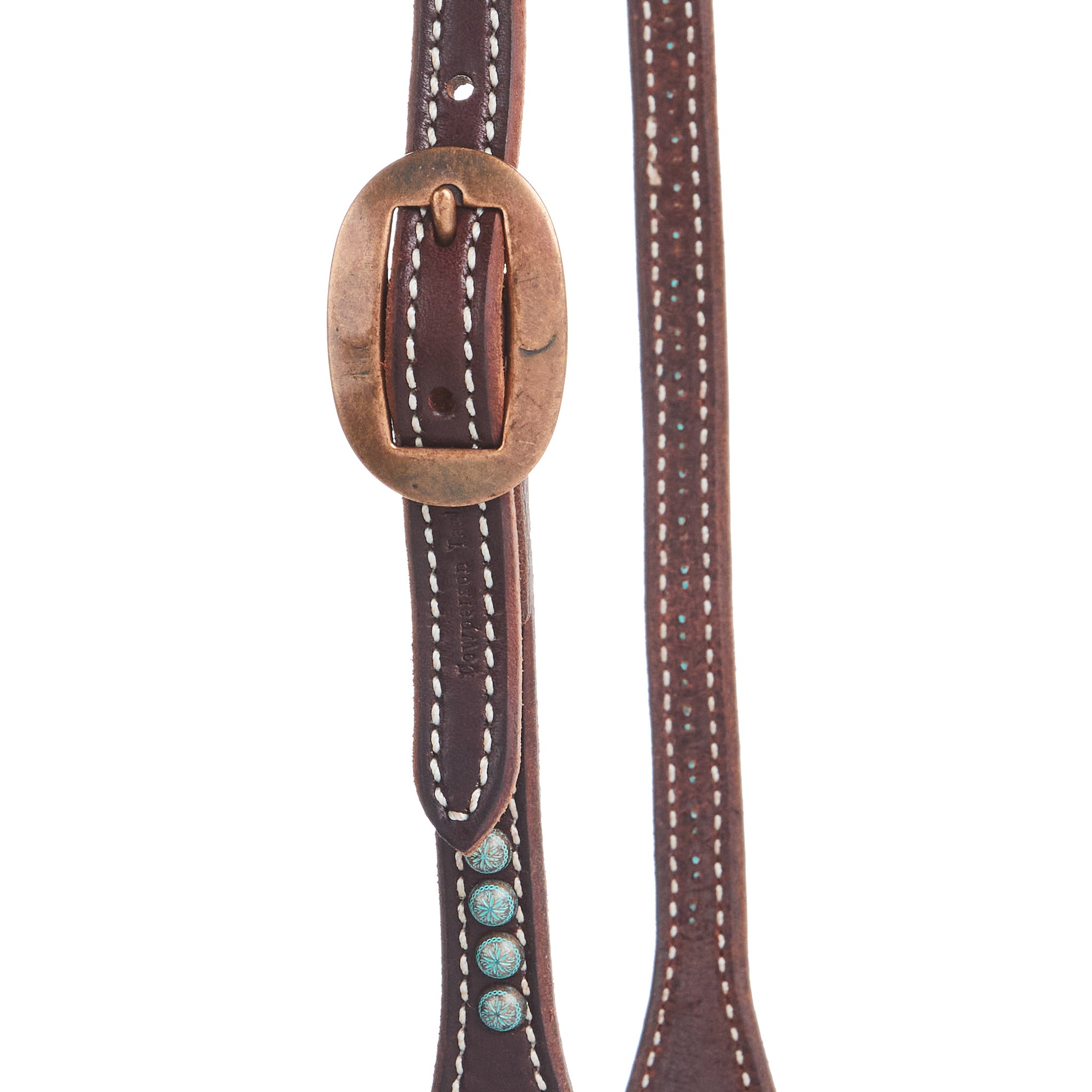 Cowperson Tack 5/8 Inch Copper Patina Spots Single Ear Headstall